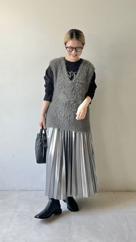 チンツ加工プリーツスカート チンツ加工プリーツスカート