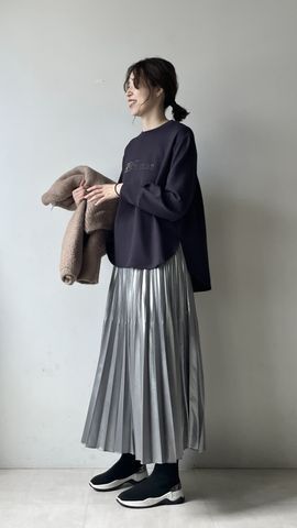 チンツ加工プリーツスカート チンツ加工プリーツスカート